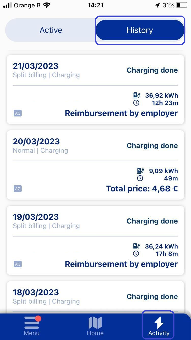 Our charging card